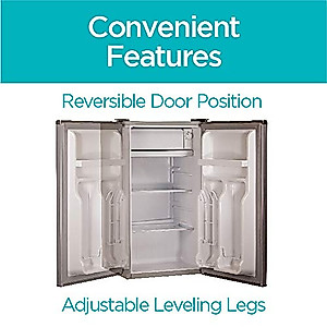 BLACK+DECKER BCRK32V Compact Refrigerator Energy Star Single Door Mini Fridge with Freezer, 3.2 Cubic Ft., VCM