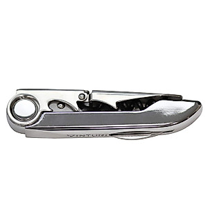 Vinturi All-In-One Waiter's Corkscrew Bottle Opener and Foil Cutter, Silver