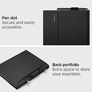 Spigen Stand Folio Designed for Surface Pro X Case with Pen Holder (2021/2020/2019) - Black