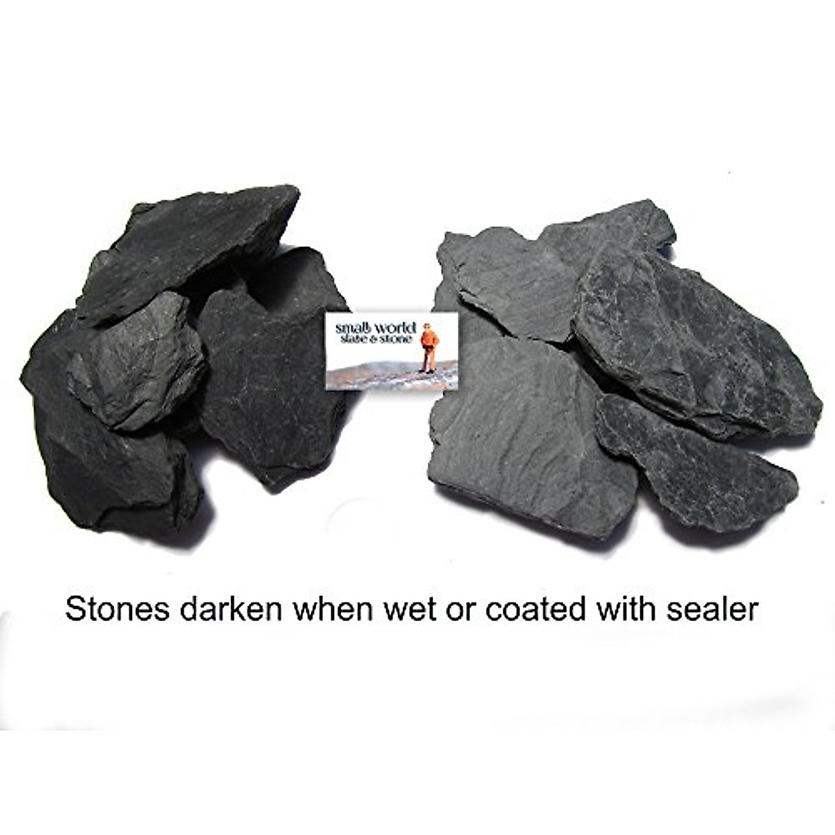 Natural Slate Stone -1 to 3 inch Rocks for Miniature or Fairy Garden, Aquarium, Model Railroad & Wargaming (2)
