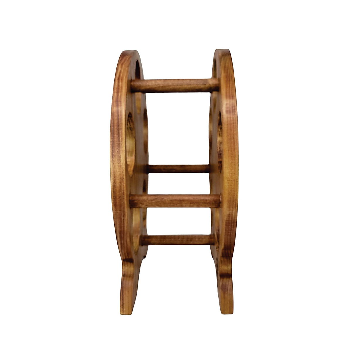 Apparatus Wood Design Wine Rack countertop Wooden 5 Bottle Holder Display Stand Shelf Storage Cabinet Home Decor Wine Gift no Need Assembly (Traditional Cherry)