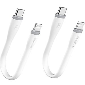 OUTXE EasyAcc USB C Short Cable 0.5ft Power Delivery Fast Charging Cable Data Sync Cable Compatible with iPhone 14/13/13 Pro Max/12/11/ iPad Air, Use with Type-C Chargers Power