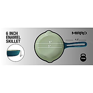 Mirro MIR-19060 6" Mini Cast Iron Skillet, Teal, Ready to Use