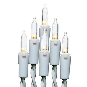 JinBest 150 LED Warm White Christmas Lights, White Wire String Lights 50ft, UL Certified and Commercial LED Fairy Lights, for Indoor Outdoor Party, Garden, Patio.