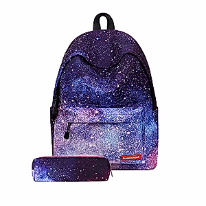 Yookeyo Starry Sky Set Kids backpack Boys and Girls School Bag Galaxy Casual Daypack 2Pcs set