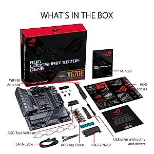 ASUS ROG CROSSHAIR X670E GENE WIFI 6E Socket AM5(LGA 1718) Ryzen 7000 mATX gaming motherboard (16+2 power stages, PCIe® 5.0, DDR5,USB 3.2 Gen 2x2 front-panel, USB4® ports, Wi-Fi 6E)