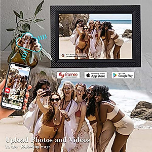 Frameo Digital Photo Frame WiFi 10.1 inch Display IPS 1280 * 800 Touch Screen Digital Picture Frame 16GB Instantly Share Photos and Video via Frameo App for Friend Gift Black
