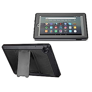 Nupro Heavy Duty Shock-Proof Standing Cover with Screen Protector For Fire 7 Tablet, Black
