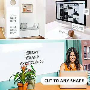 T&W SAME FILM White Board for Wall-Dry Erase Stickers-2 Dry Erase Markers Fine Tip Included-Adhesive Whiteboard for Wall,Desk,Door,Glass,Refrigerator（17.3‘’X78.7'' White）