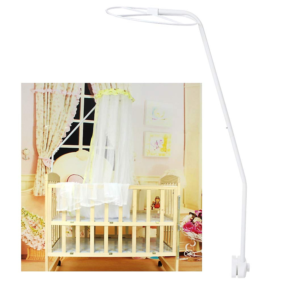 Mosquito Net Holder,Mosquito Net Stand Holder Set Adjustable Clip-On Crib Canopy Holder Rack Mosquito Net Accessories