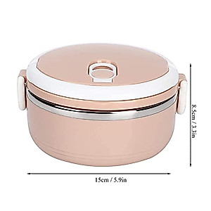Bento Lunch Box, Keep Food Fresh Containers 304 Steel Box for Kids Adults School Pink