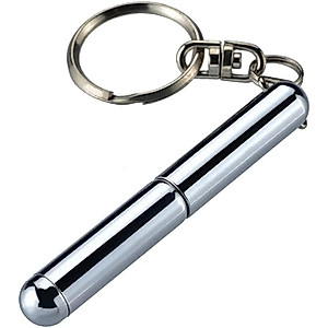 Silver Retractable mini pen made of stainless steel Metal Tool Pen Retractable pocket pen keychain Dad gadgets, birthday, Christmas for Students, Office Staff, Construction Workers Ballpoint Pens