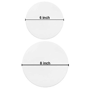 Ergonflow 100 Sheets Parchment Paper Rounds 6" and 8" Diameter-Non-Stick Cake Pan Liner Circles,Cookie Baking Sheets,Precut for Cake Baking, White