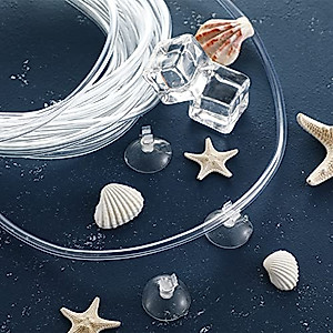 Boao 32.8 ft Aquarium CO2 Proof Tubing Clear Airline Tubing Aquarium Air Tubing 5/16 Inch with 12 Pcs Suction Cups Aquarium Air Pump Accessories for Fish Tank