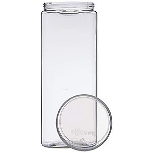 Silicook Clear Plastic Jar, Set of 3-40oz, Square Shaped, Transparent, Food Storage Container, Kitchen & Household Organization for Dry goods, Spices, Vegetables, Ingredients and More