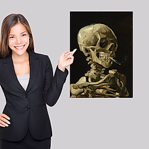 Palace Learning Vincent Van Gogh (Skull with Cigarette, 1885) Art Poster Print - 18 x 24 LAMINATED - Van Gogh Skeleton