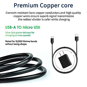 Micro USB Fast Wall Charger Charging Cable Cord for Hot Pepper Serrano 3, Franklin T9 R910 R850,Verizon Jetpack MiFi 6620L 4260 4260L 4510L 5510L MHS700L S800L s890L 4G Hotspot, Ellipsis 7 8 10 Tablet