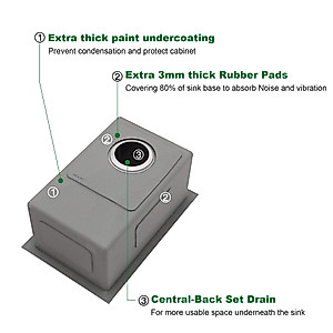 30 Undermount Kitchen Sink - Sarlai 30" Stainless Steel 16 Gauge Single Bowl Sinks, 30x18 Inch Sturdy Deep Bowl Basin Sink
