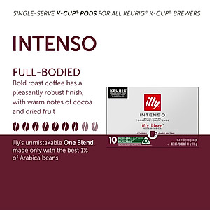 illy Coffee, Dark Roast, K-Cup for Keurig, 100% Arabica Bean Signature Italian Blend, Premium Gourmet Roast Single Serve Drip Coffee