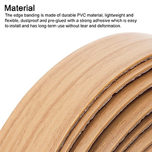uxcell Edge Banding, 1-1/8 inch x 24.6ft Pre-Glued Wood Veneer Edging Iron-on Flexible Edge Banding for Cabinet Repair Furniture Restoration, Walnut