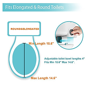 Raised Toilet Seat, Elevated Toilet Seat Riser with Handles Height Adjustable Legs for Elongated Standard Toilets 300 lbs Heavy Duty Bathroom Assist Safety Commode Frame White