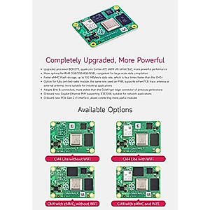 Waveshare Pi Compute Module 4 Comes with an Official Raspberry Pi CM4101032 (with Wireless, 1GB RAM, 32GB eMMC Flash), an Antenna Kit and a HEATSINK(3 Items)