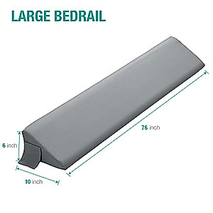 Vekkia King Size（76"x10"x6"） Bed Wedge Pillow/Headboard Pillow/Mattress Wedge,Gap Filler to Close The Gap (0-6") Between Headboard and Mattress （Gray）