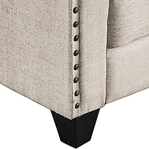 3Pieses Mid-Century Modern Sofa Sets Linen Fabric Tufted Back Sofa&Couch Include 3 Seaters Couch, Loveseat and Armchair with Rivets Rivets for Home Apartment Office Living Room