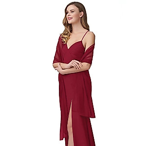 Juweniz Women's Chiffon Shawls Wraps Scarves for Bridesmaid Wedding Evening Prom Party Special Occasion Dresses Sage 90" x 20"