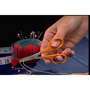 Fiskars Embroidery Curved, Length: 10 cm, For Right- and Left-handed Users, Stainless Steel Blade/Plastic Handles, Orange, Classic, 1005144