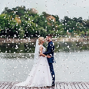 Modixun 250Grams Rectangle Silver Metallic Confetti, Large Glitter Throwing Metallic Foil Confetti, Table Scatter Confetti Decorations for Wedding, Graduation Party, Birthday, Silver