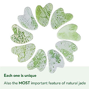 Kimkoo Jade Roller and Gua Sha Set,100% Real Natural Jade Stone,Facial Sculpting and Lymphatic Drainage,