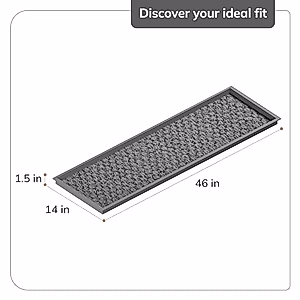 Anji Mountain Heavy Duty Waterproof Rubber Shoe Storage Mat Organizer/Boot Storage Tray Multi Use for Entryway with Coir, Tan Insert, Fits 4 Pair (46.5" Wide)