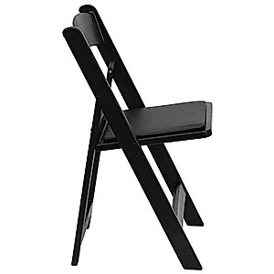 TentandTable Stackable Folding Chairs - Black Resin - Heavy Duty 300-Pound Capacity (8-Pack)