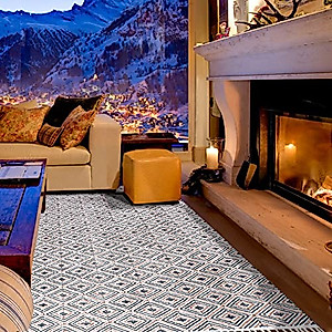 Casavani Indian Handmade Brown, Beige Geometric Area Rug Boho Kilim Flat Weave Indoor Hall Room Decor Carpet Throw Rug Boho Rugs for Bedroom Living Room Bathroom Balcony 4x8 Feet