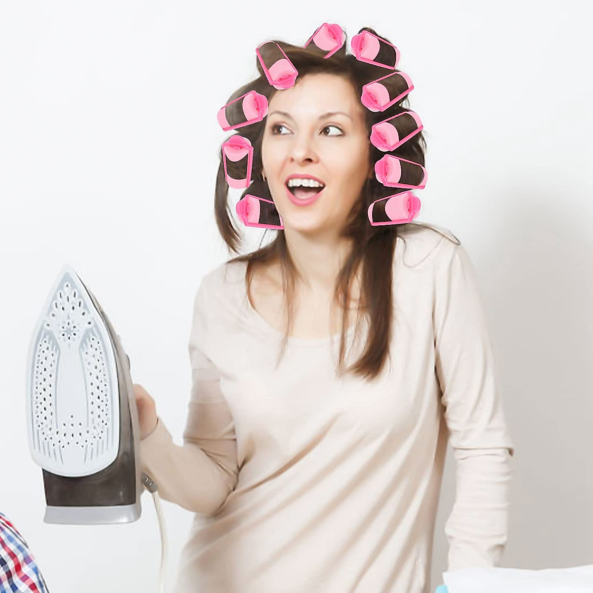 12 Pcs Foam Sponge Hair Rollers 2.4 Inch Hair Curlers to Sleep In Soft Sleep Rollers Hair Curlers for Curls Style Heatless Hair Curler Christmas Party Hairstyles