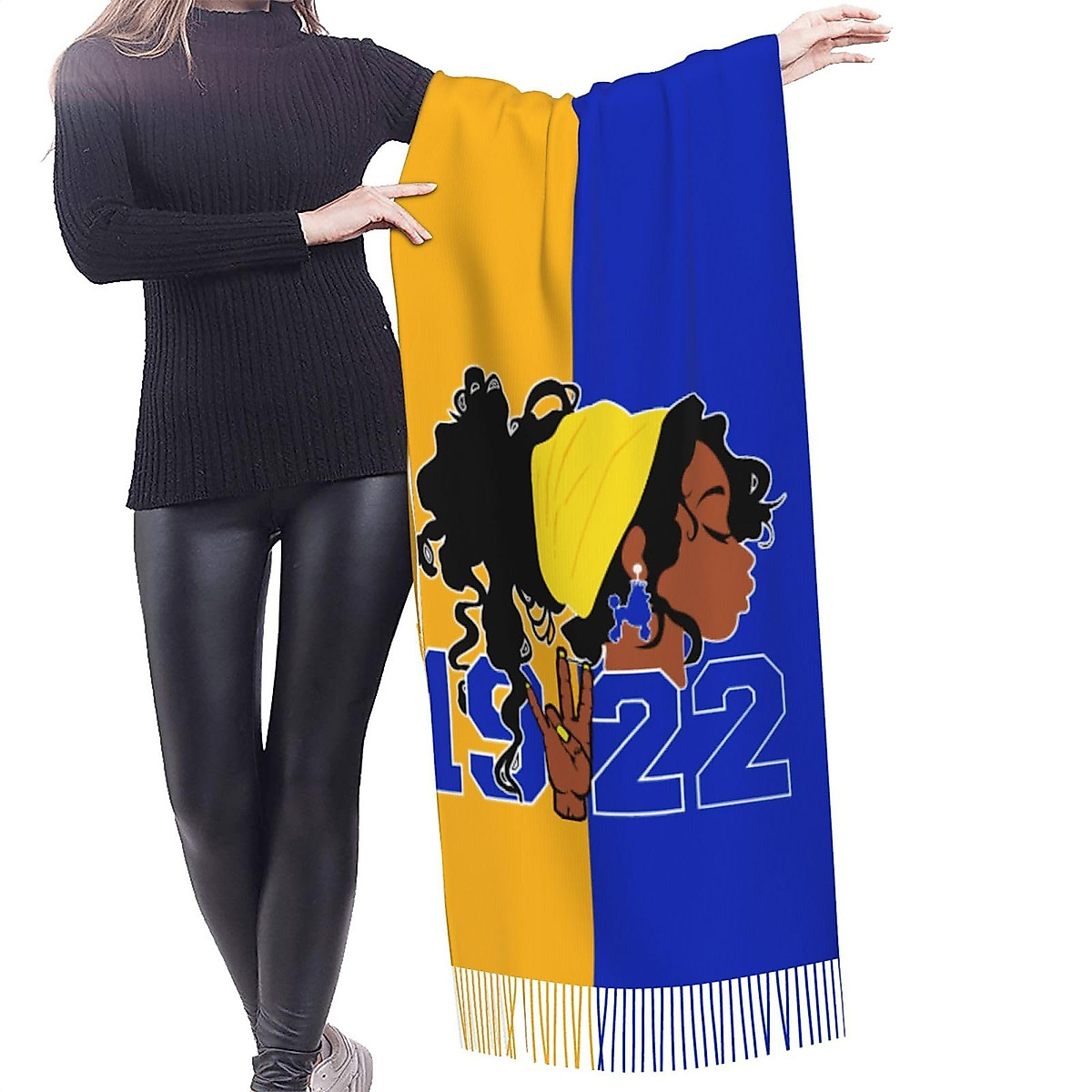 Sigma Gamma Cashmerette Fringed Scarf Rho sorority paraphernalia Warm Large Blanket Wrap Shawl for Women Cashmere Scarf