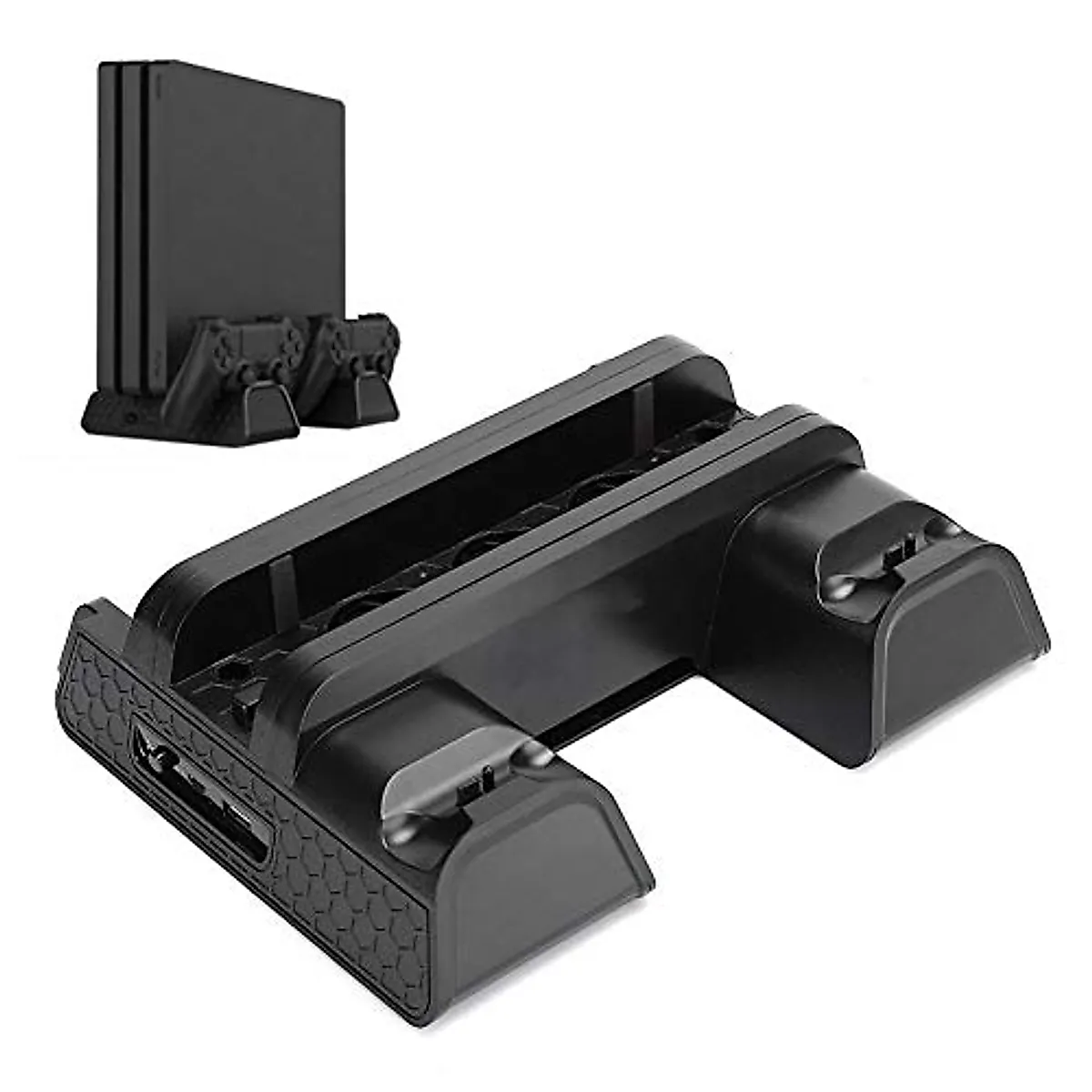 Bewinner1 for PS4 Stand Cooling Fan, Multi-Function Cooling Heat Dissipation Bracket Fan Card Rack Game Machine Charging Dock Station for PS4 Handle Gamepad