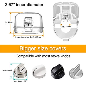 Stove Knob Covers for Child Safety Universal Size Gas Stove Knob Covers with Strong Acrylic Adhesive Baby Proof Oven Knob Covers for Kids Toddler Ranges Knob Covers (Clear)