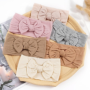 CÉLLOT Super Stretchy Soft Knot Headbands with Hair Bows Head Wrap Hair Accessories For Newborn Baby Girls Infant Toddlers Kids