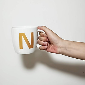 ZaH 16oz Coffee Mug Alphabet Ceramic Mug ABC Letter Cup for Women Men Boys Girls - Home Decoration Initial A-Z Mug (K)