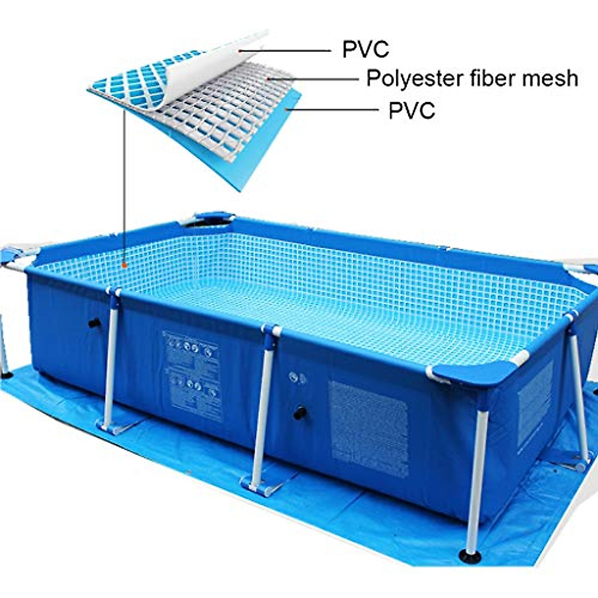 LIHONK Above Ground Swimming Pool Floats Above Ground Large with Brackets Kids and Adults Free Cover & Floor Cloth & Swimming Pool Toys Patio Lawn Garden (Size : 4.5 * 2.2 * 0.84m)