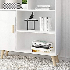 GELTDN Library with Doors, Home Bookcase, Three-Story six-Story Storage Storage Bookcase, Wear and Durable, Raise The Table Legs