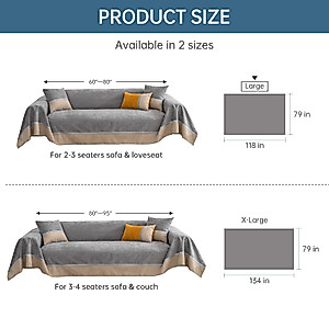 Osunnus 100% Waterproof Sofa Cover for Pets Dogs Non-Slip Leakproof Couch Cover Anti Cat Scratch Slipcover for 2-3 Cushion Sectional L Shaped Sofa Furniture Protector, Gray 79" x 118"