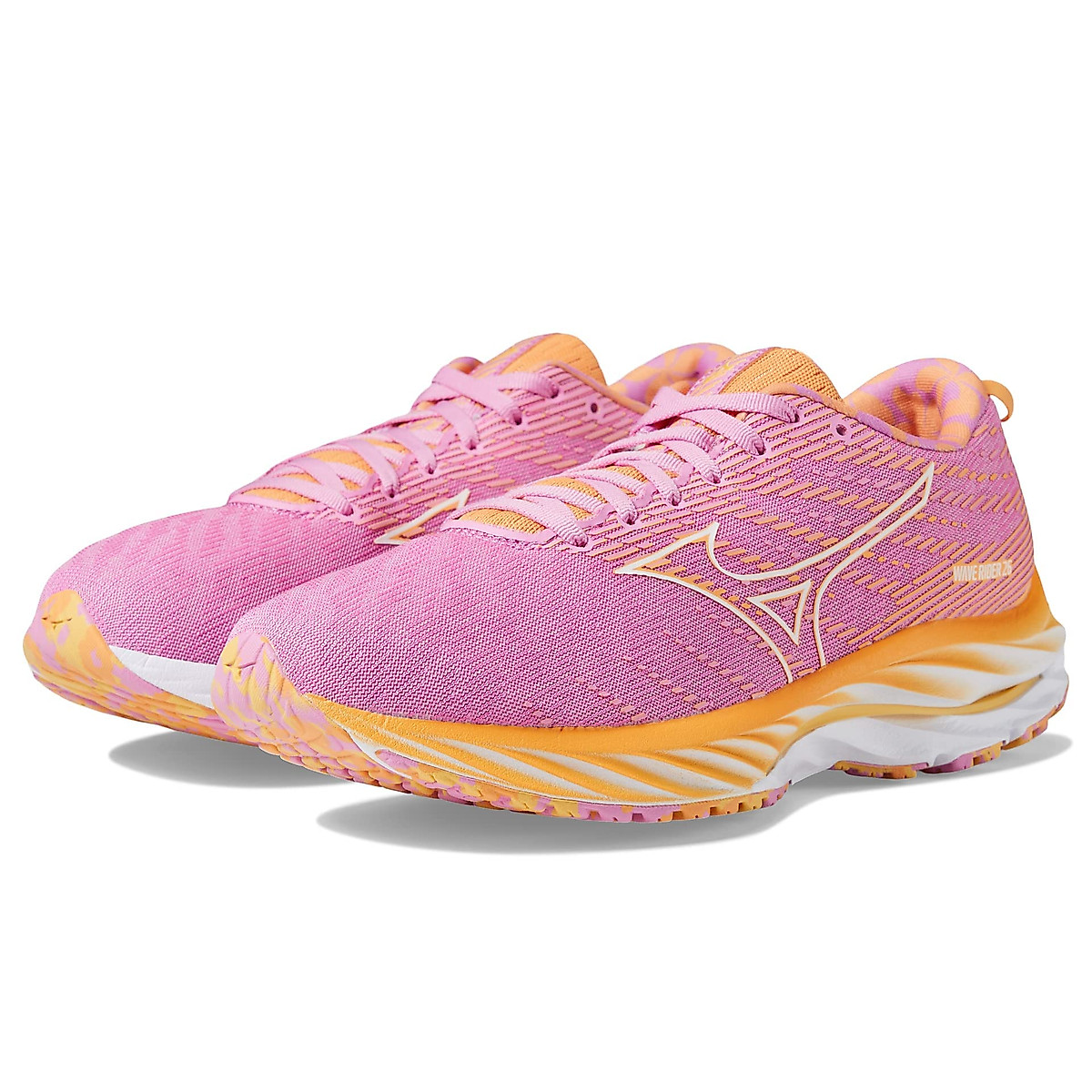 Mizuno x ROXY Women's Wave Rider 26 | Neutral Running Shoe | ROXY - Cyclamen/White | US 8.5