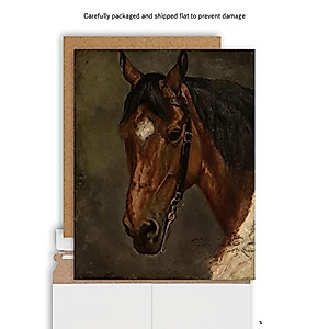 Equestrian Wall Decor - Horse Art Print for Home Decor - Antique Horse Riding Wall Artwork Decoration Farmhouse Country Wall Art for Home Decor - 11x14 inches, Ready to Frame (Stallion Portrait)