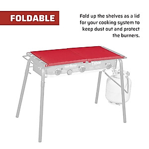 Camp Chef Folding Side Shelf Set for Two-Burner Stoves - Compatible Camp 14" Stoves - Durable Side Shelf for Prep & Storage