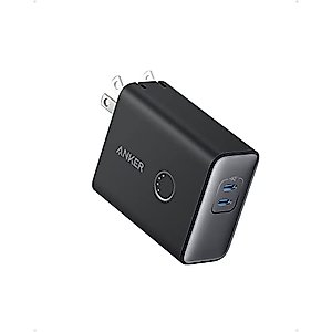 Anker 45W Wall Charger with 5,000mAh 20W Portable Charger, 521 Power Bank (PowerCore Fusion), Dual-Port USB-C for iPhone 14/13 Series, iPad Pro, AirPods, Apple Watch (Phantom Black)