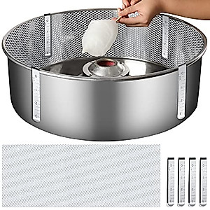 Cotton Candy Mesh and Clip Stabilizer Kit Cotton Candy Machine Parts with 4 Pieces Stainless Steel Clips Cotton Candy Machine Supplies for Most Cotton Candy Machine Candy Floss Maker 20 Inch Bowls