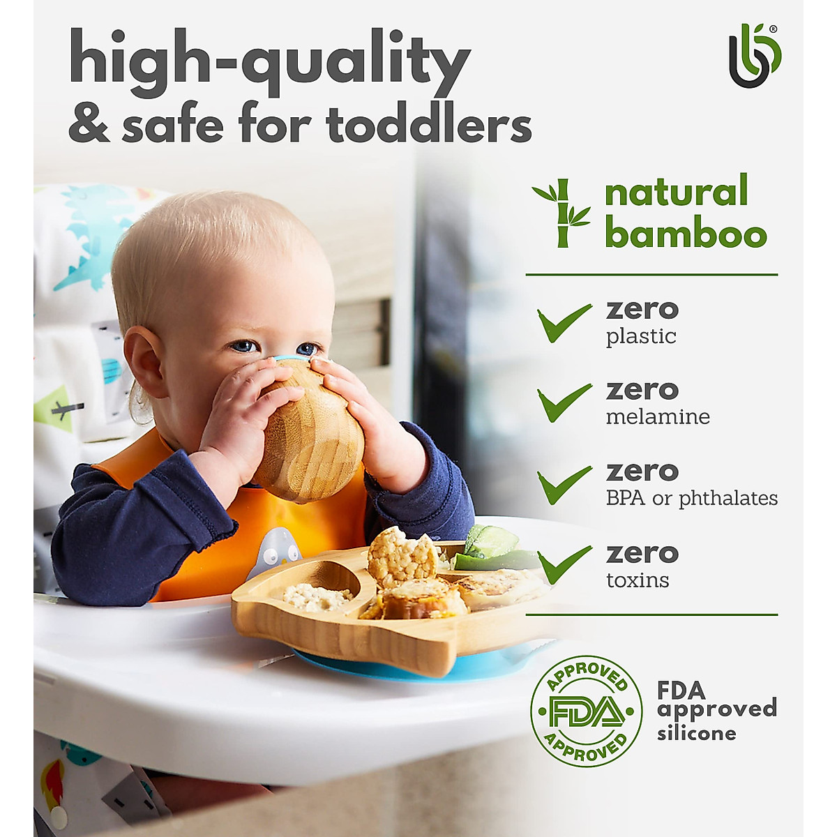 Bamboo Baby and Toddler Sippy Cup - 5 Oz Eco-Friendly Dinky Cup with Cute Silicone Drip Rim for Teeth and Gum Protection - Ideal Toddler Transition Cup (Lilac)